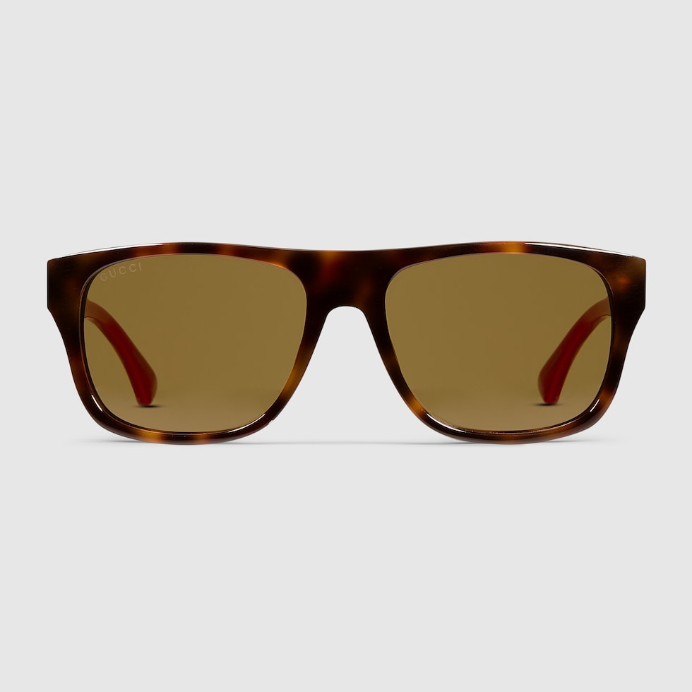 Square frame sunglasses in brown | GUCCI® CA