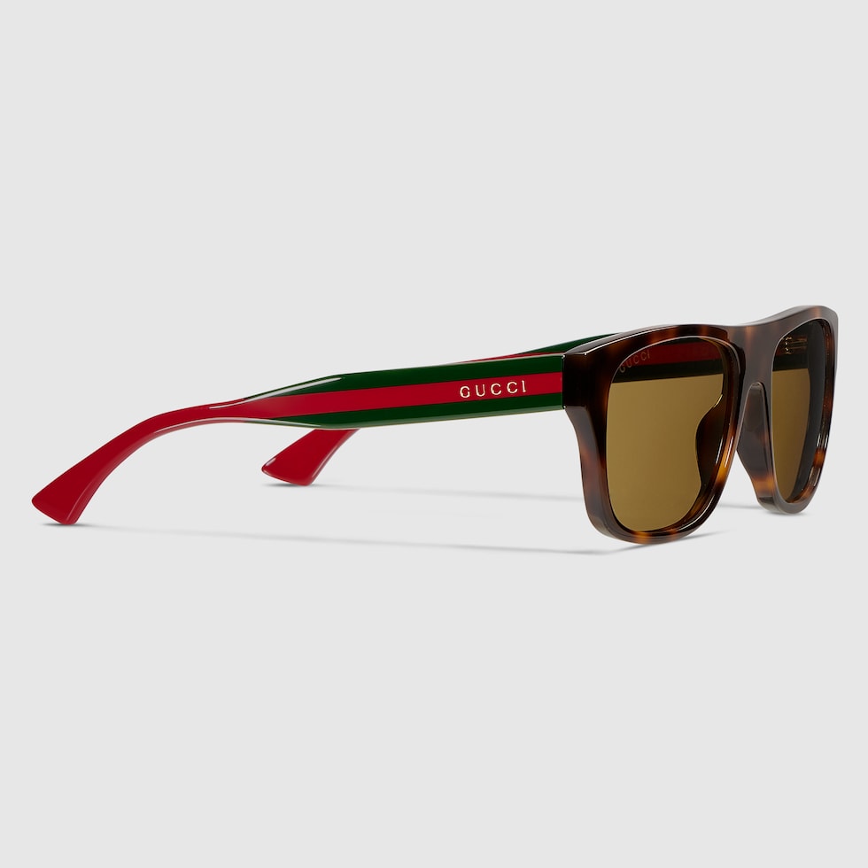 Square frame sunglasses in brown | GUCCI® US
