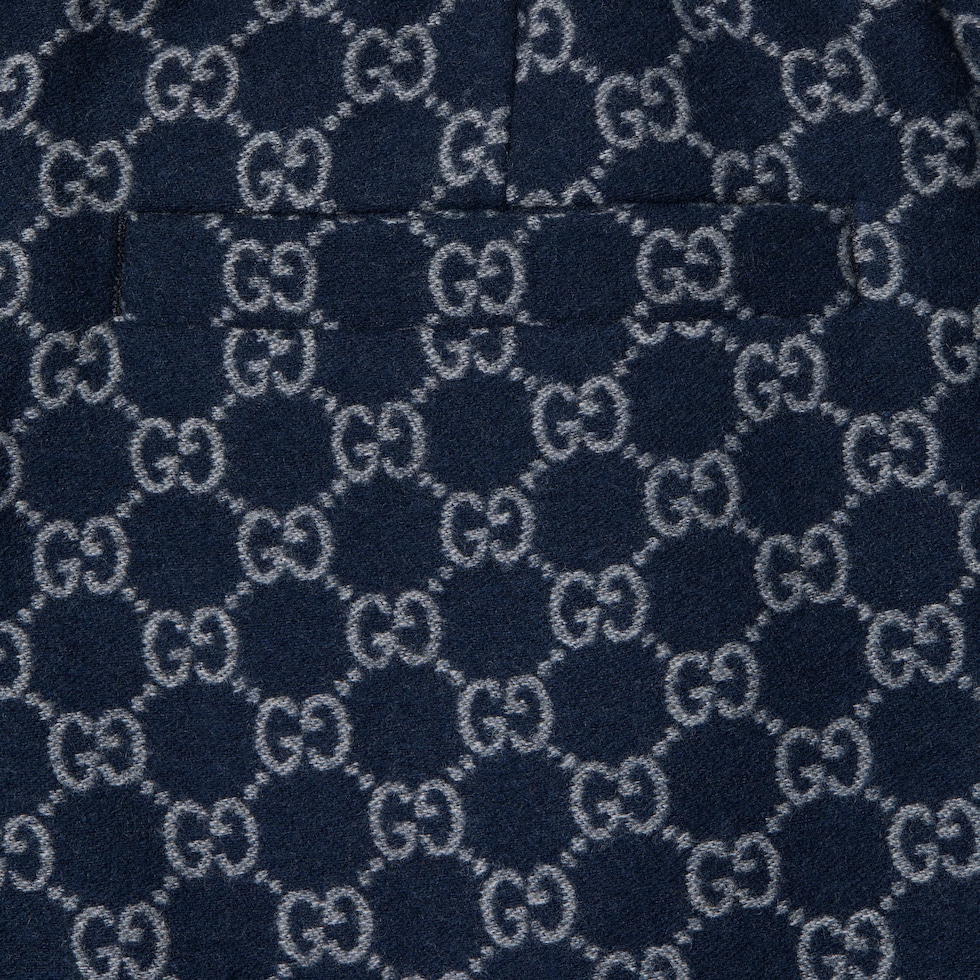 GG brushed flannel pant in blue and light blue | GUCCI® TH