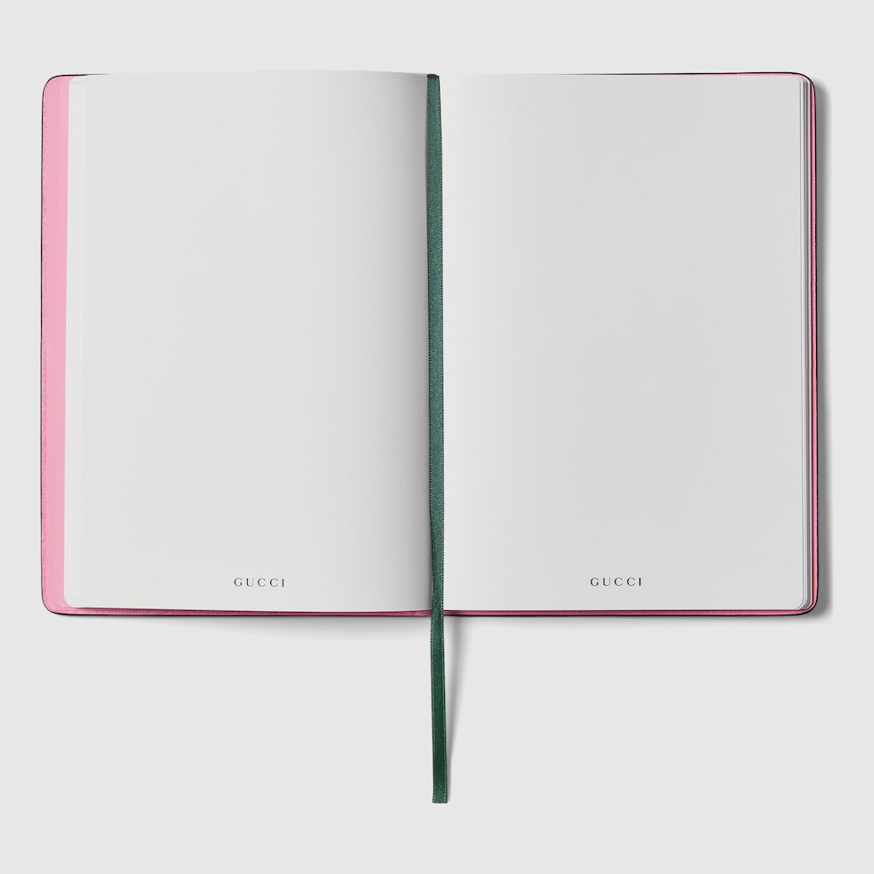 Large GG notebook with print in beige and dark brown | GUCCI® UK