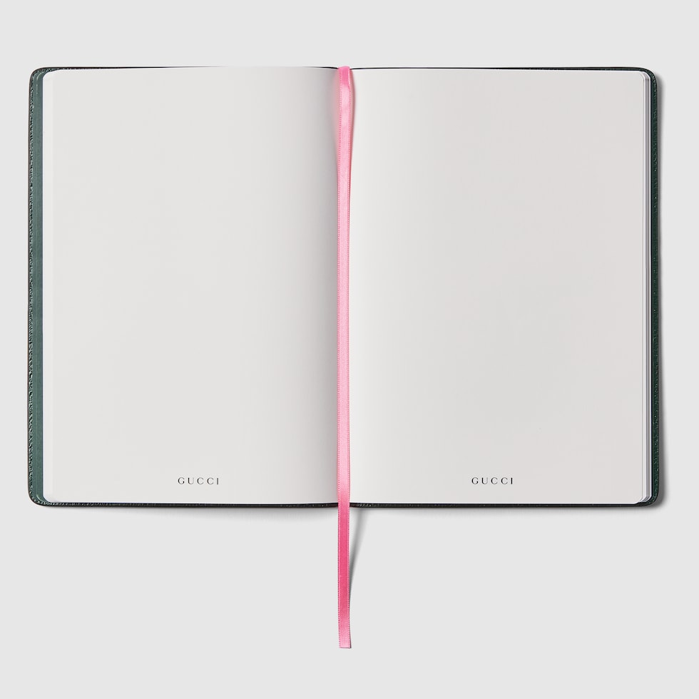 Large GG notebook with print in beige and dark brown | GUCCI® UK