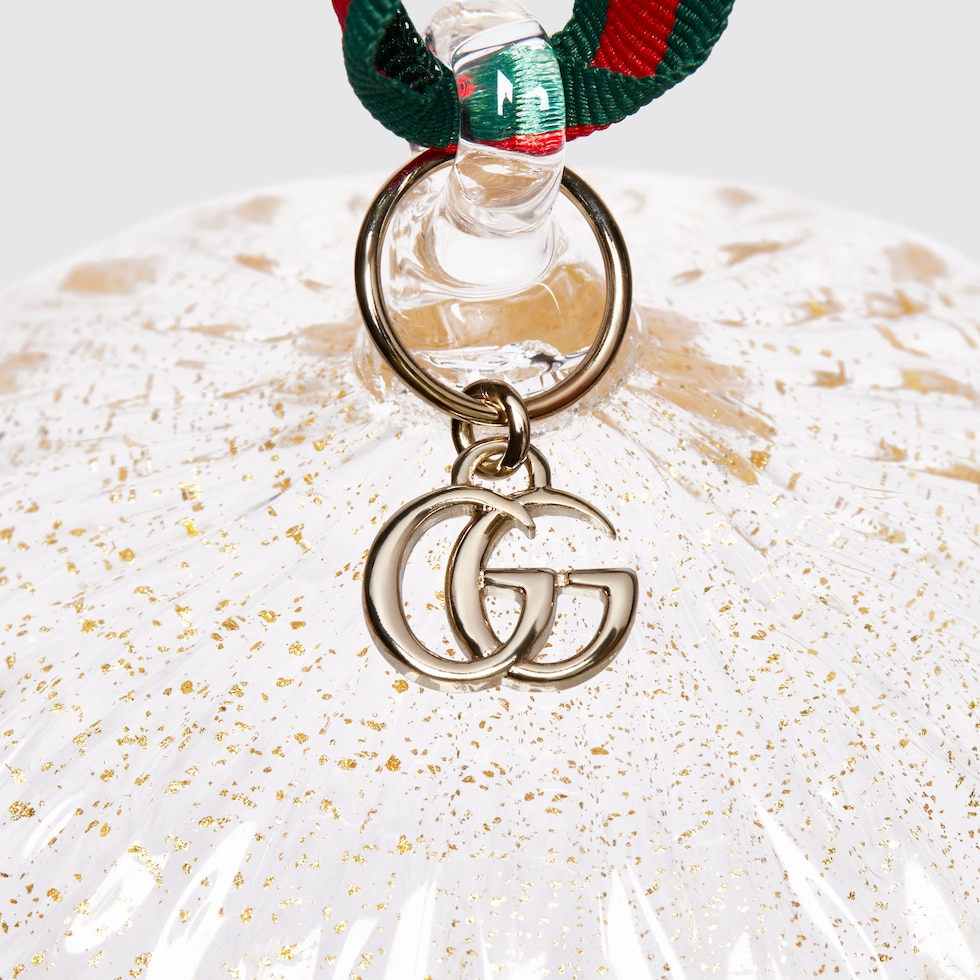 Murano glass baubles, set of two in clear and gold | GUCCI® US