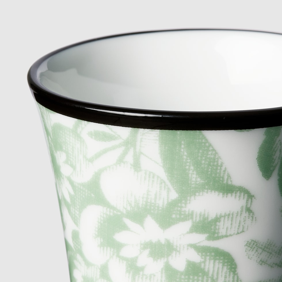Herbarium print vase in white and green porcelain | GUCCI® UK