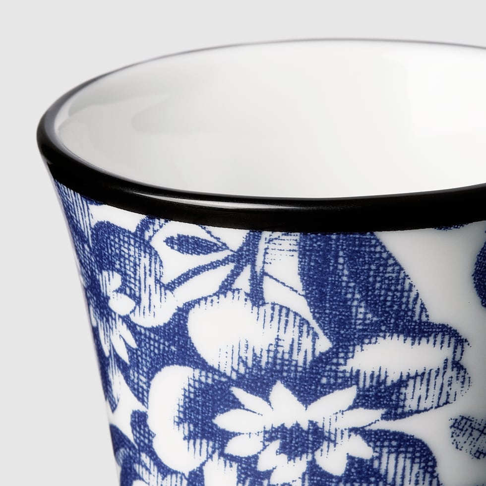 Herbarium print vase in blue and white porcelain | GUCCI® US
