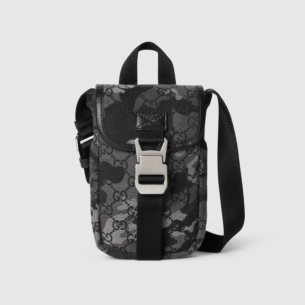 GG canvas mini bag in black camouflage GG canvas | GUCCI® US