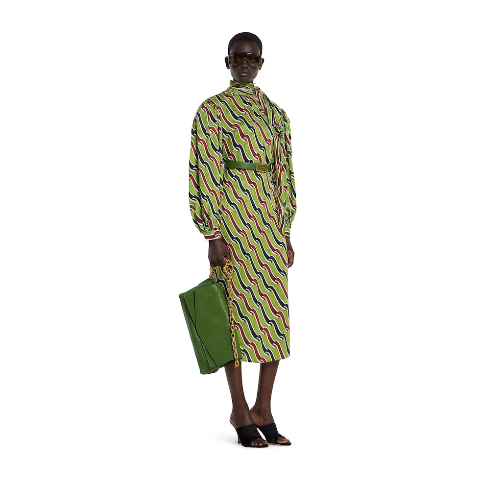Printed silk dress in multicolor | GUCCI® US