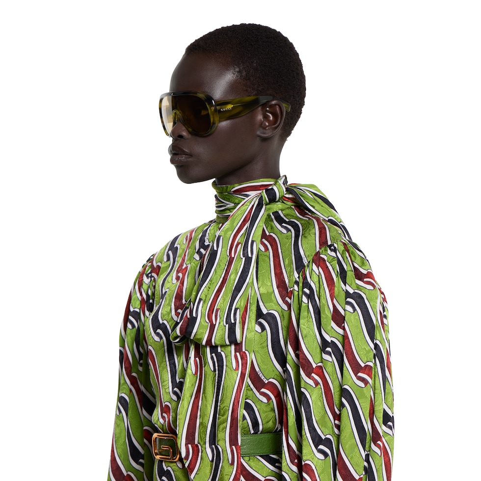 Printed silk dress in multicolor | GUCCI® US