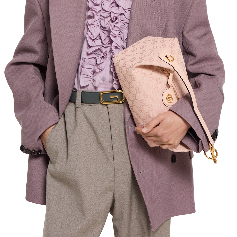 Gucci Vanity medium top handle bag in pink GG canvas | GUCCI® TR
