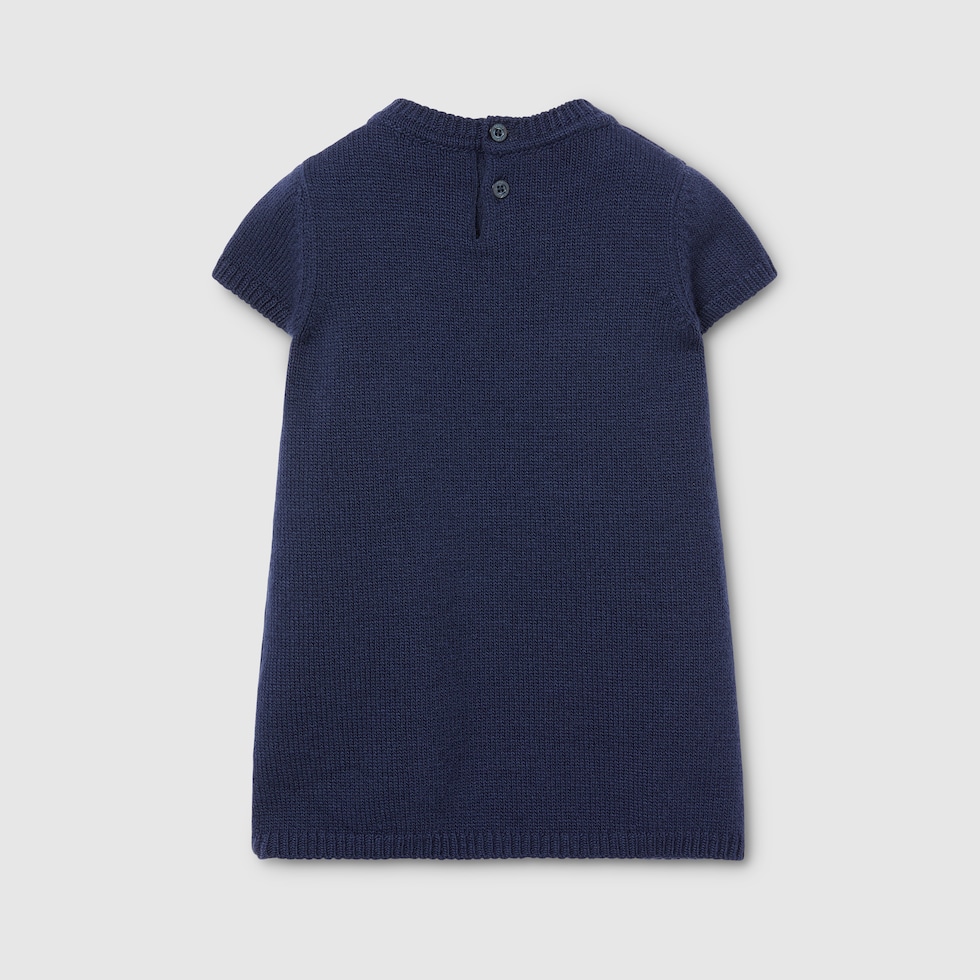 Baby wool dress in dark blue | GUCCI® US