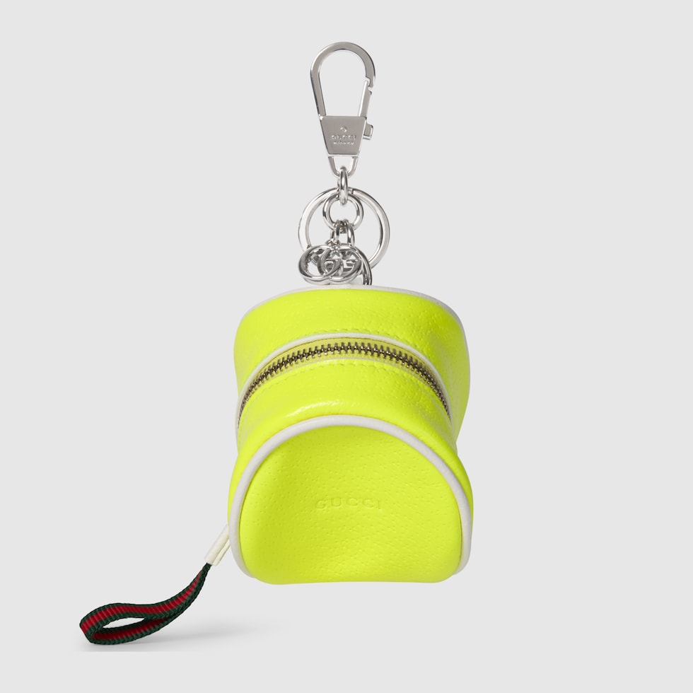 Coin wallet in acid green leather | GUCCI® CA
