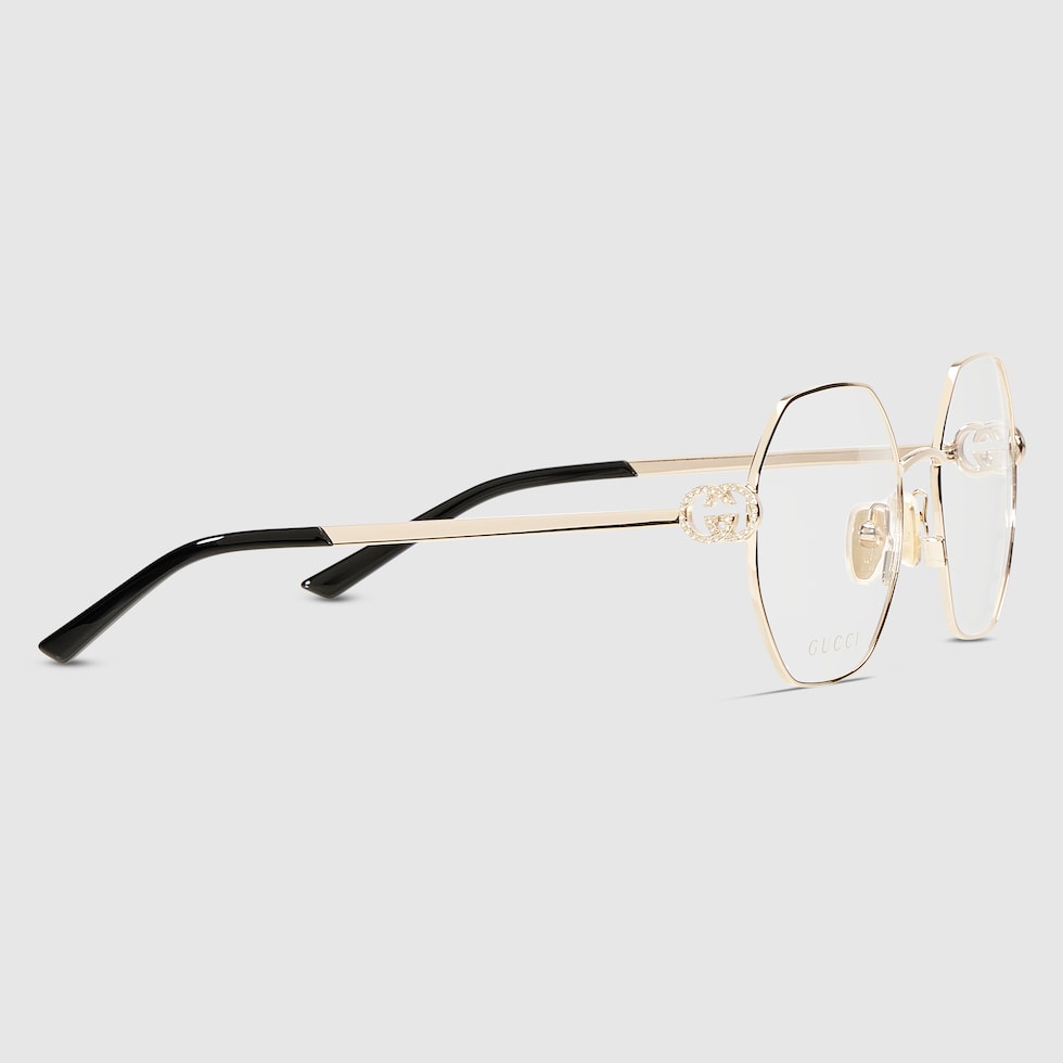 Square optical frame in gold-toned | GUCCI® PT