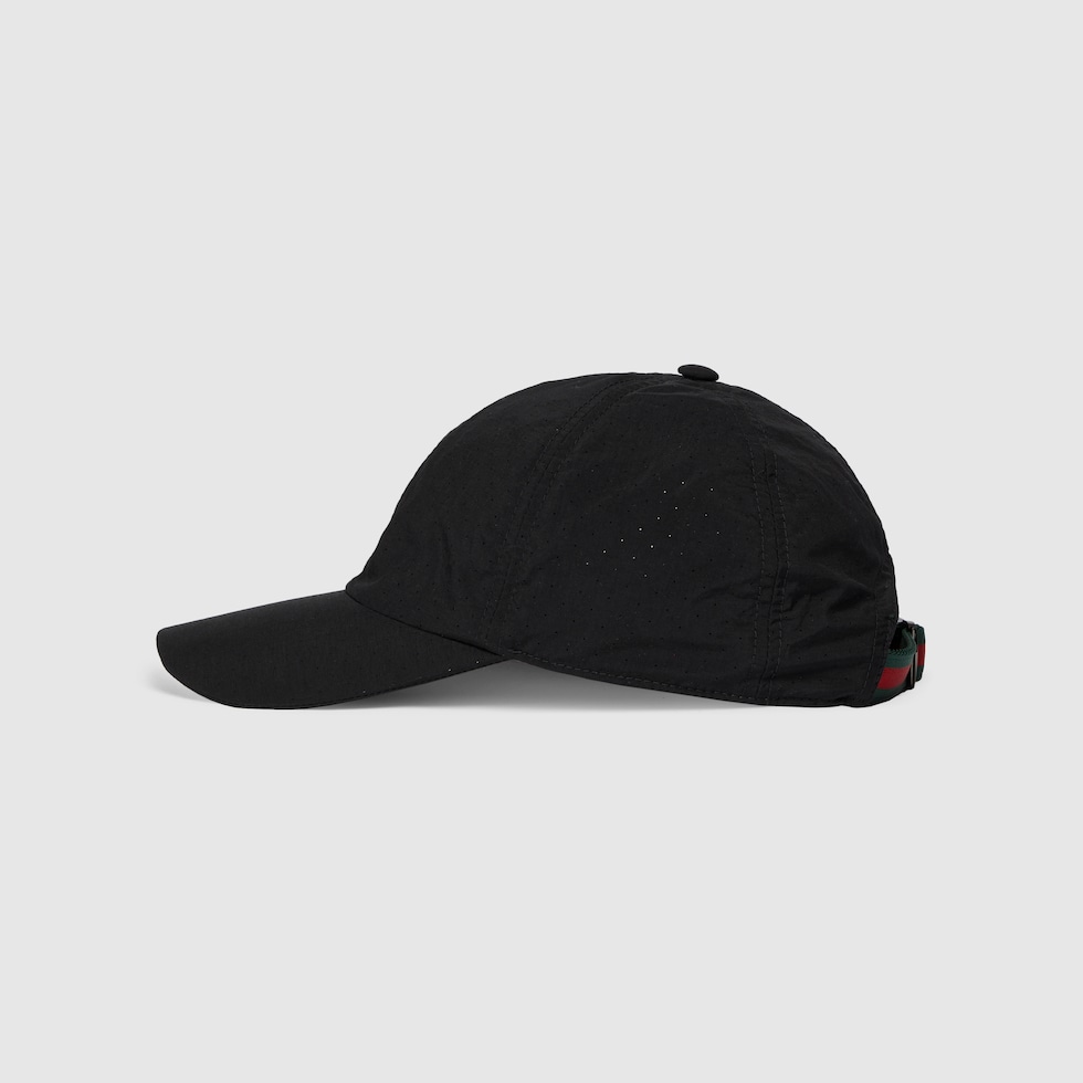 Cotton baseball hat with print in black | GUCCI® SG