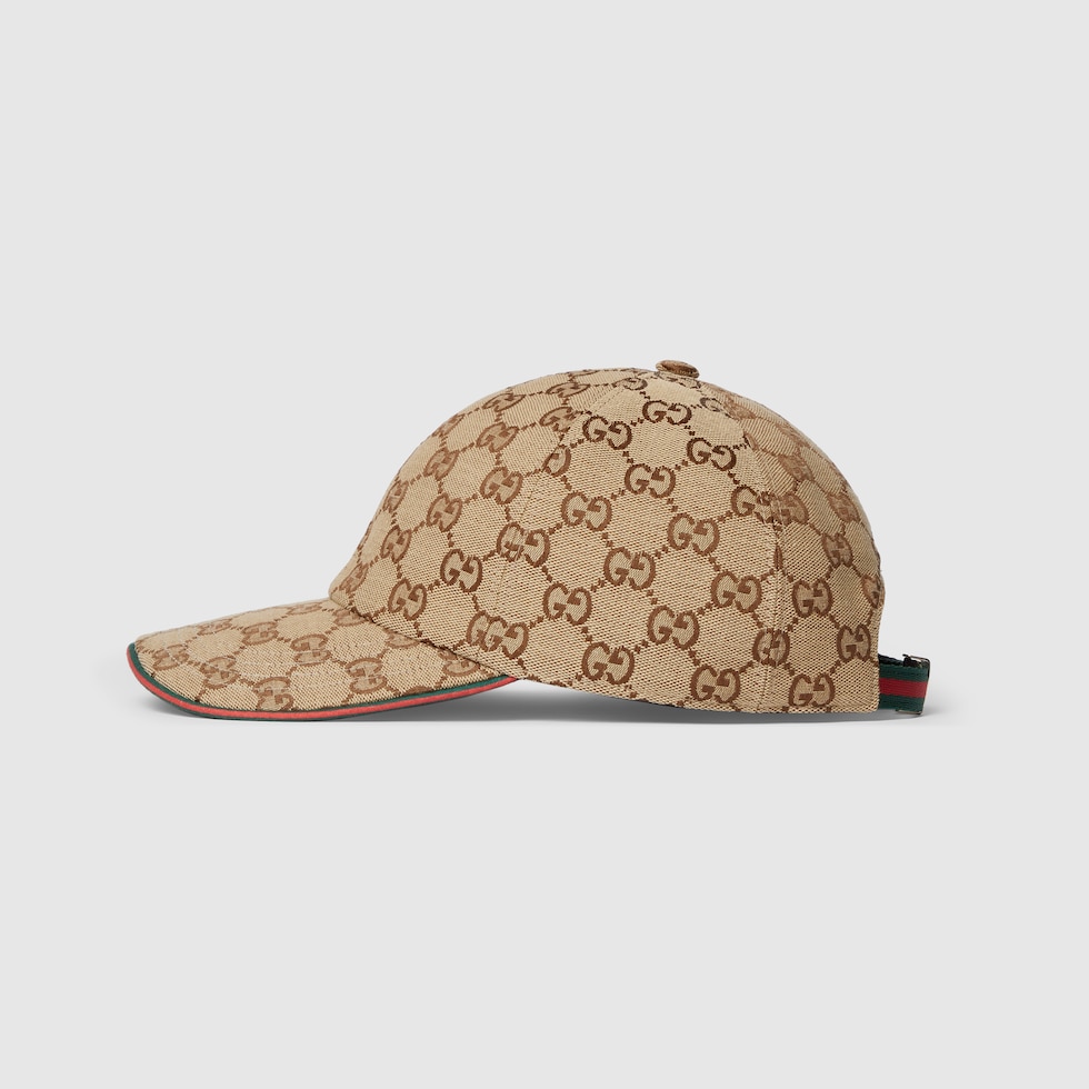 GG canvas baseball cap in beige and dark brown | GUCCI® SG