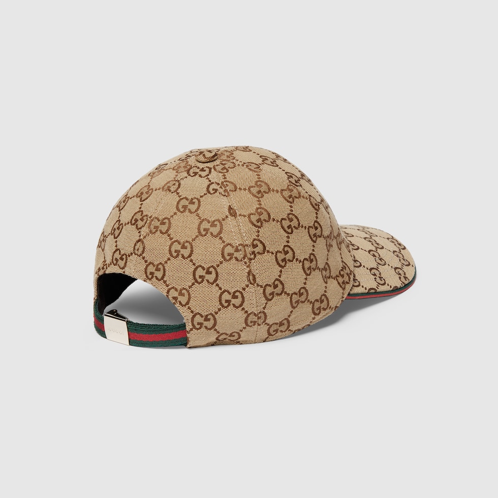 GG canvas baseball cap in beige and dark brown | GUCCI® SG