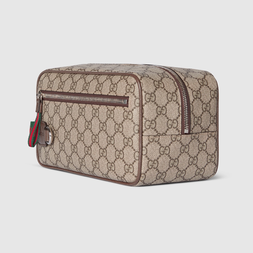 Medium GG toiletry case in beige and brown GG Supreme | GUCCI® AU