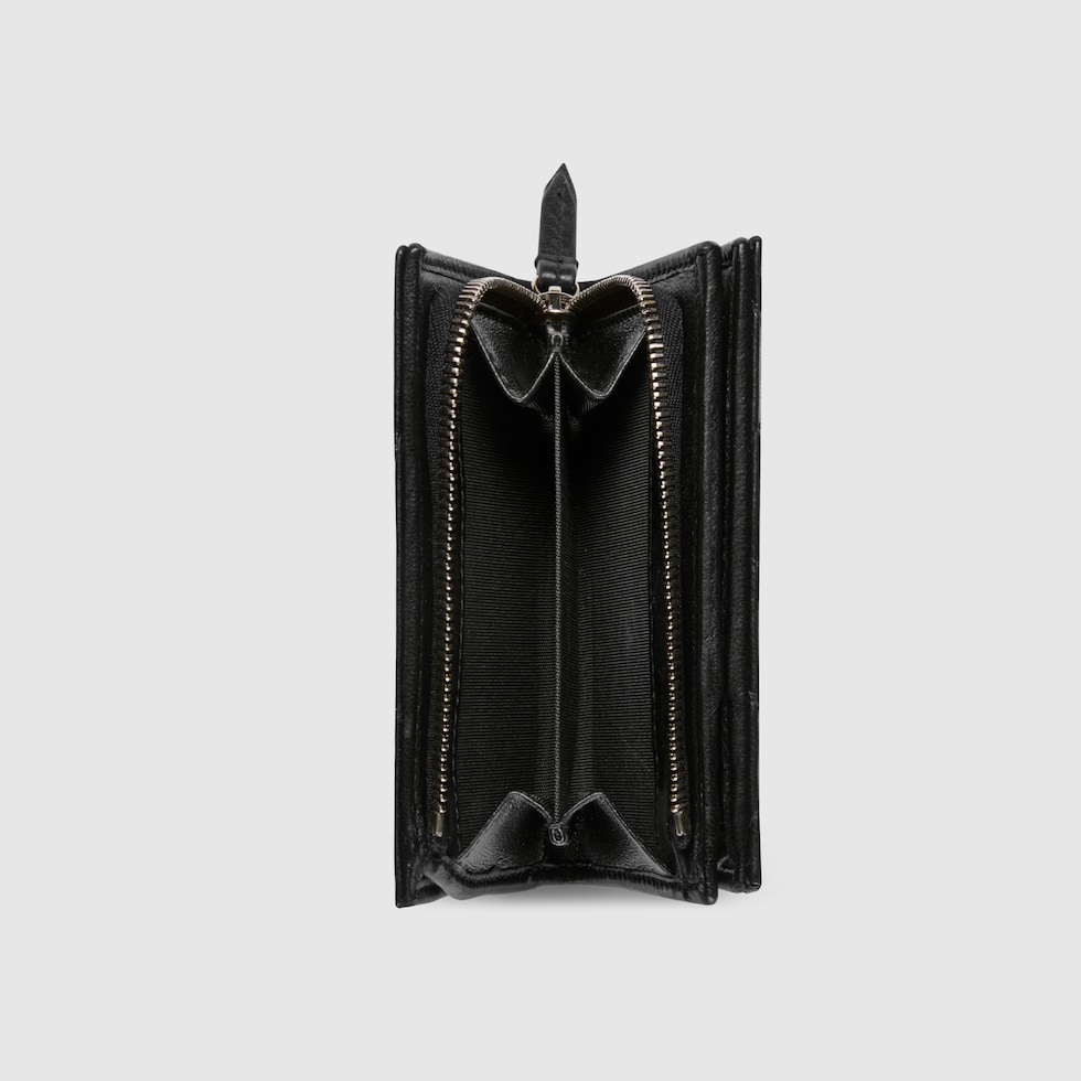 GG Marmont wallet in black leather | GUCCI® US