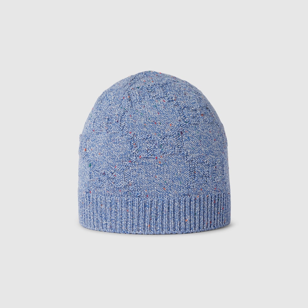 Baby GG cotton jacquard hat in light blue | GUCCI® US