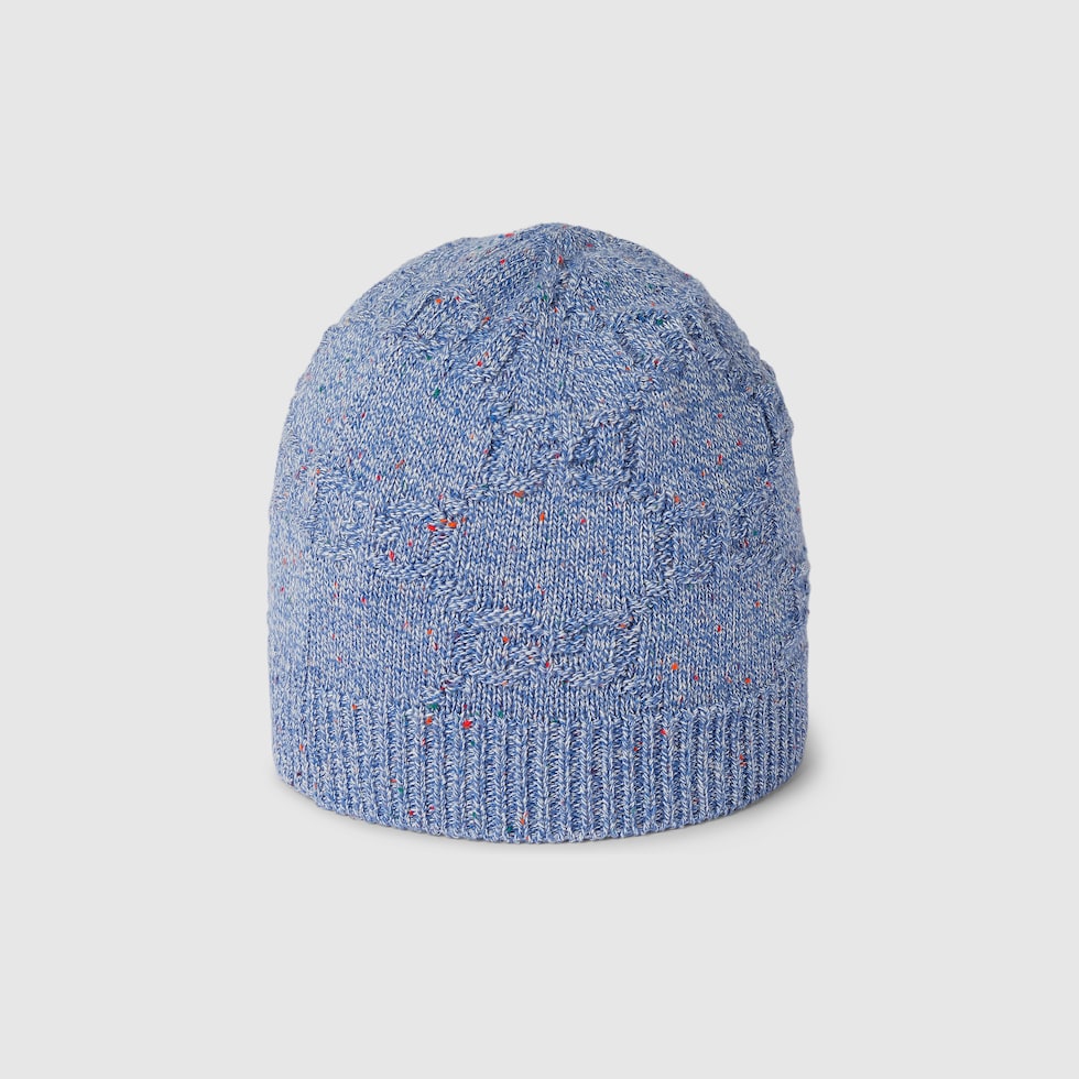 Baby GG cotton jacquard hat in light blue | GUCCI® ZA