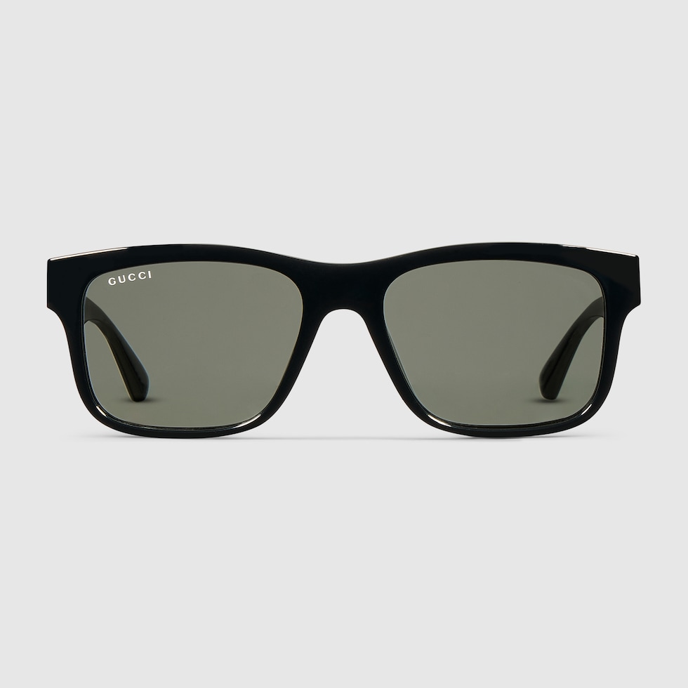 Rectangular frame sunglasses in black | GUCCI® UK