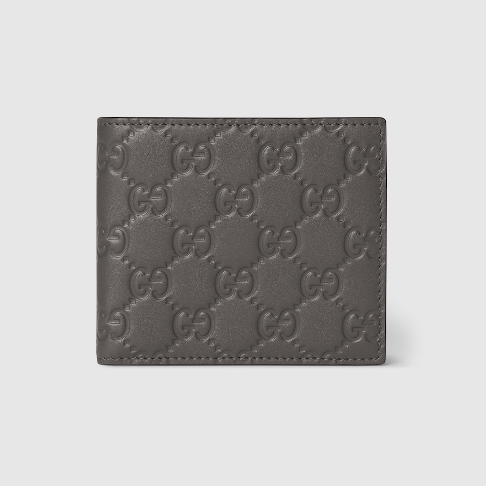 GG Emblem coin wallet in grey GG leather | GUCCI® JP