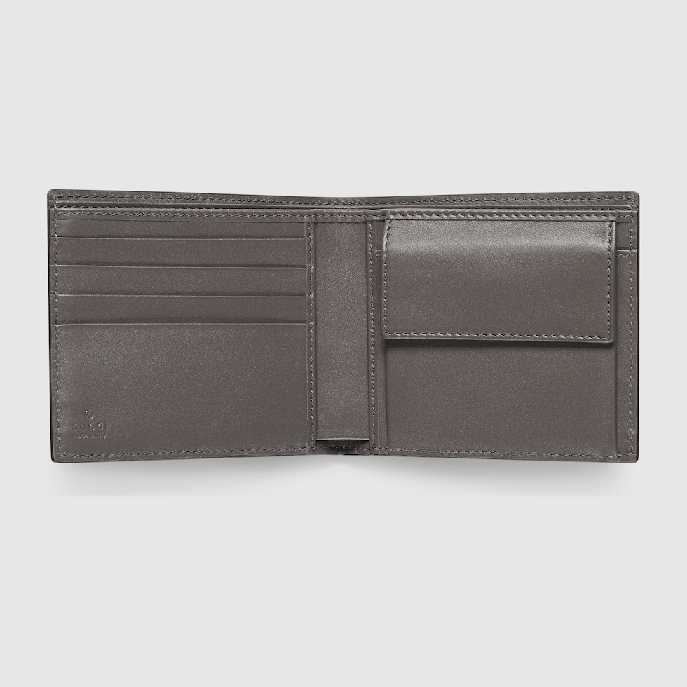 GG Emblem coin wallet in grey GG leather | GUCCI® JP
