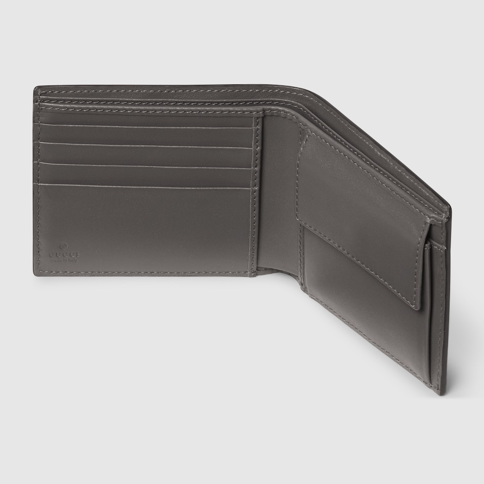 GG Emblem coin wallet in grey GG leather | GUCCI® JP