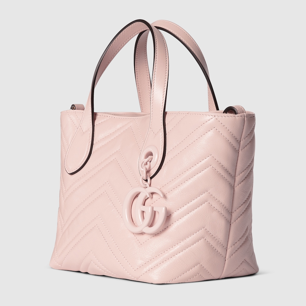 GG Marmont small tote bag in pink leather | GUCCI® AU