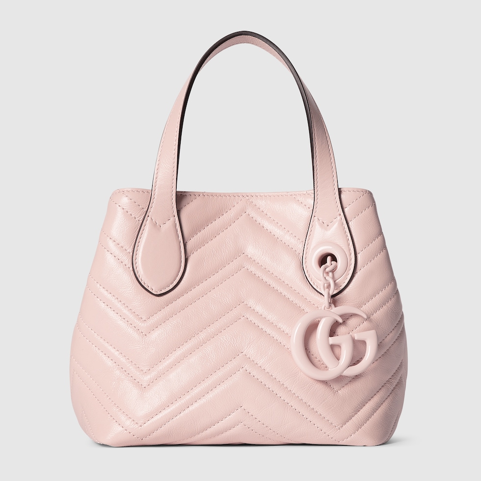 GG Marmont small tote bag in pink leather | GUCCI® SG