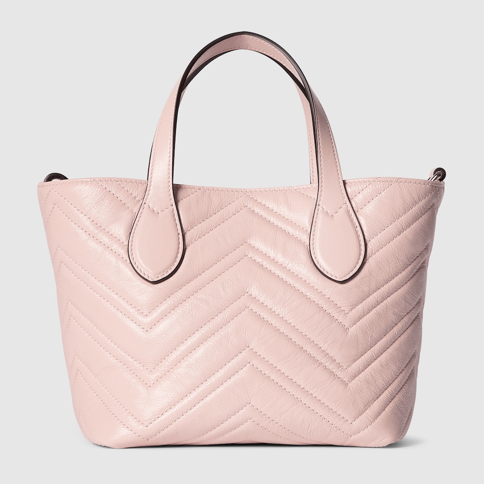 GG Marmont small tote bag in pink leather | GUCCI® SG
