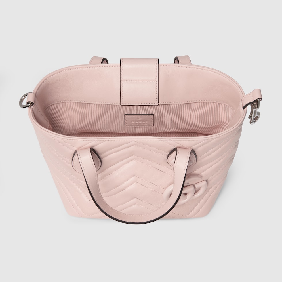 GG Marmont small tote bag in pink leather | GUCCI® SG