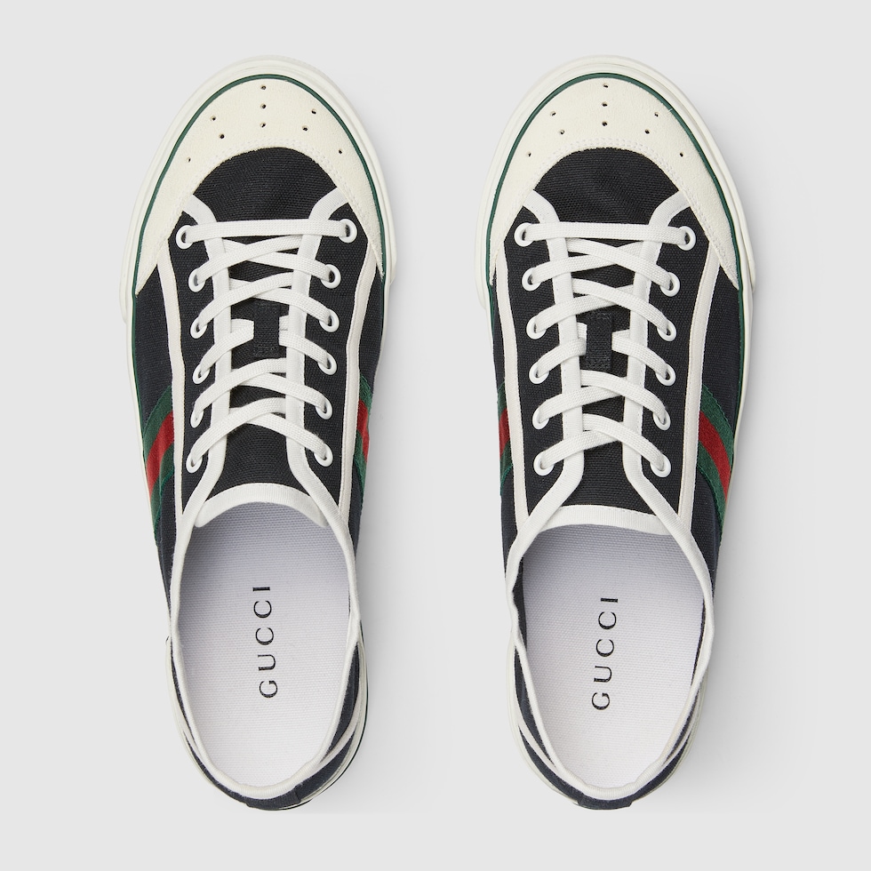 Men's Gucci Tennis 1977 sneaker in black canvas | GUCCI® US