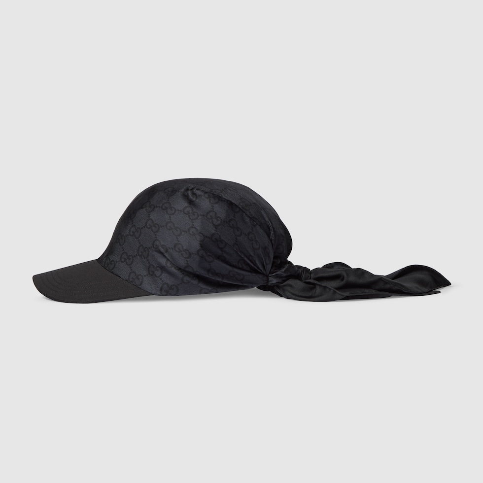 GG silk twill baseball cap in black | GUCCI® US