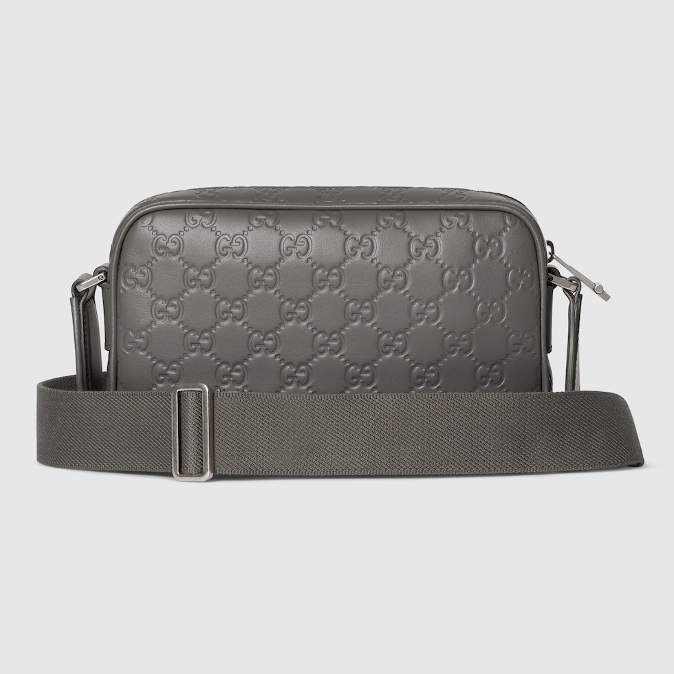GG Emblem small crossbody bag in grey GG leather | GUCCI® IT