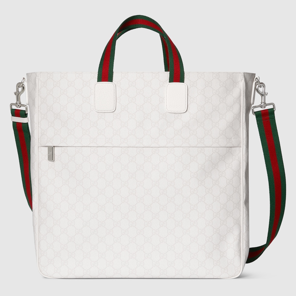 Large crossbody bag in white GG Supreme | GUCCI® AU