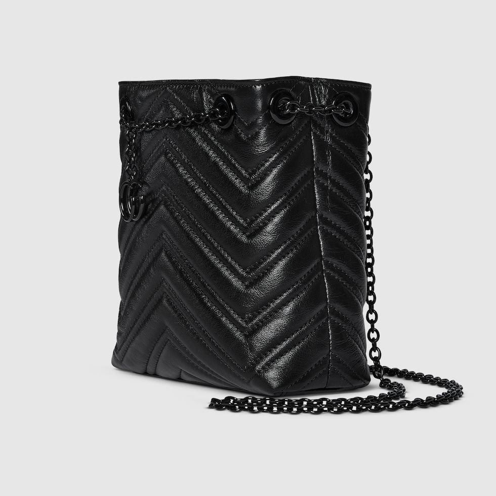 GG Marmont nano bucket bag in black leather | GUCCI® HU