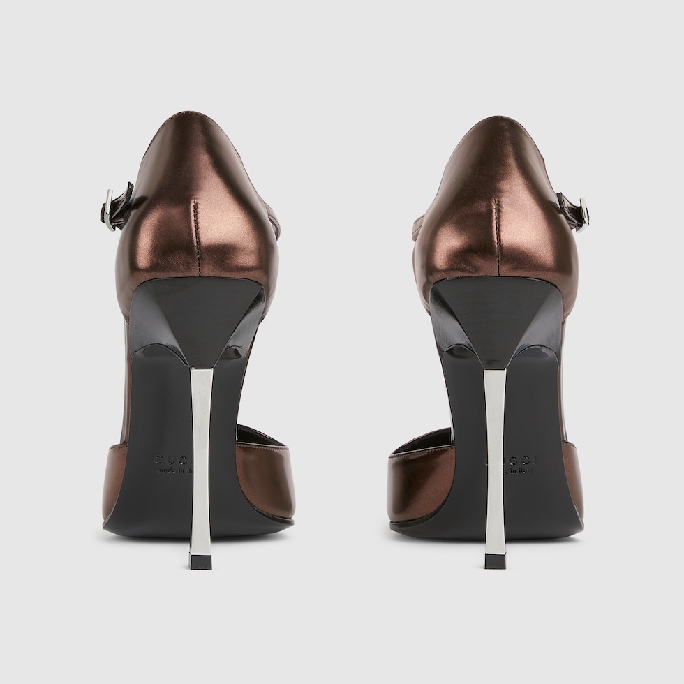 Women's Bombshell pump in copper laminated leather | GUCCI® US