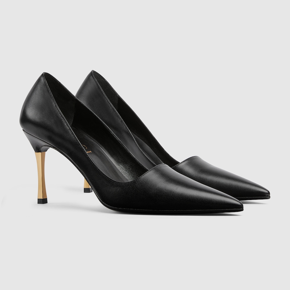 Women's Bombshell pump in black leather | GUCCI® RO