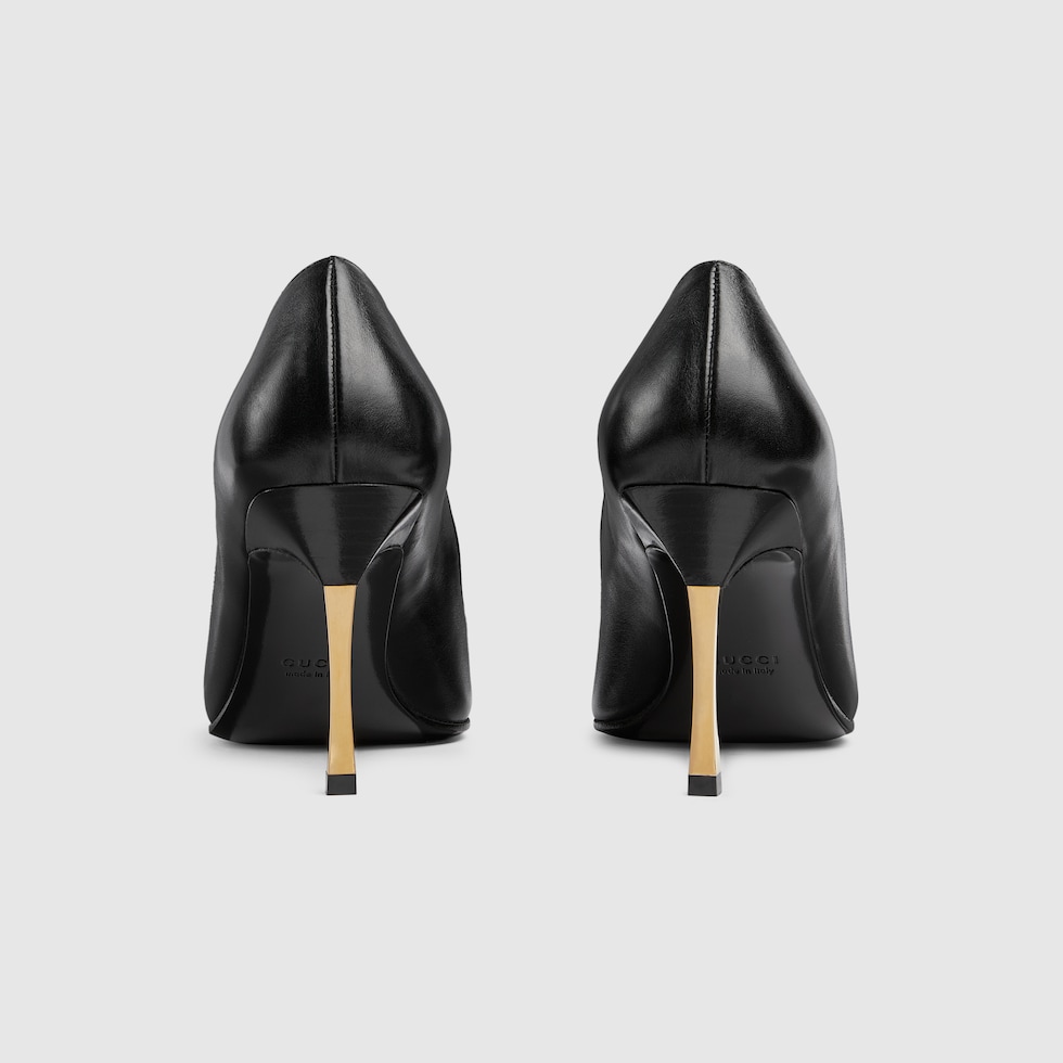 Women's Bombshell pump in black leather | GUCCI® RO
