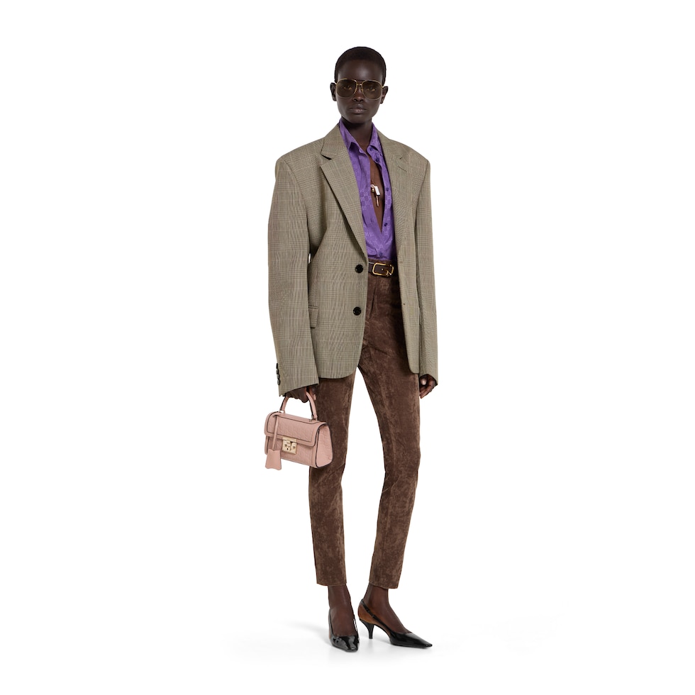 Padlock small top handle bag in pink beige GG leather | GUCCI® AU