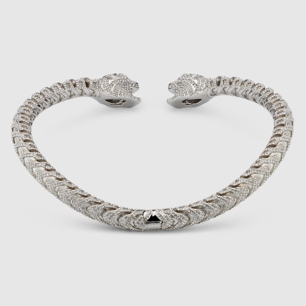 Collar Dionysus en latón en tono paladio | GUCCI® ES
