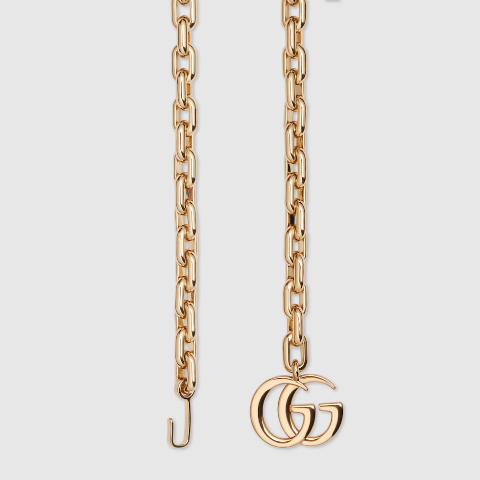 Double chain belt with charm in gold-toned brass | GUCCI® SG