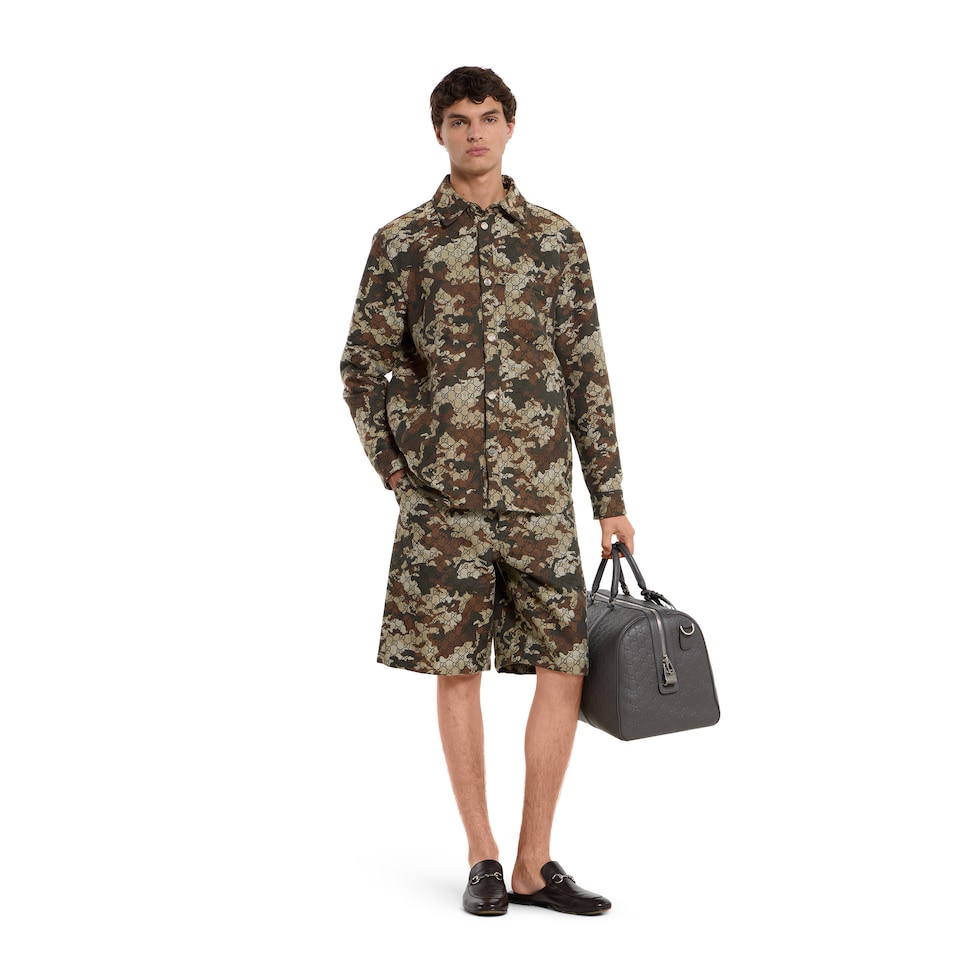 GG marbled cotton denim jacquard trousers in multicolour | GUCCI® NZ