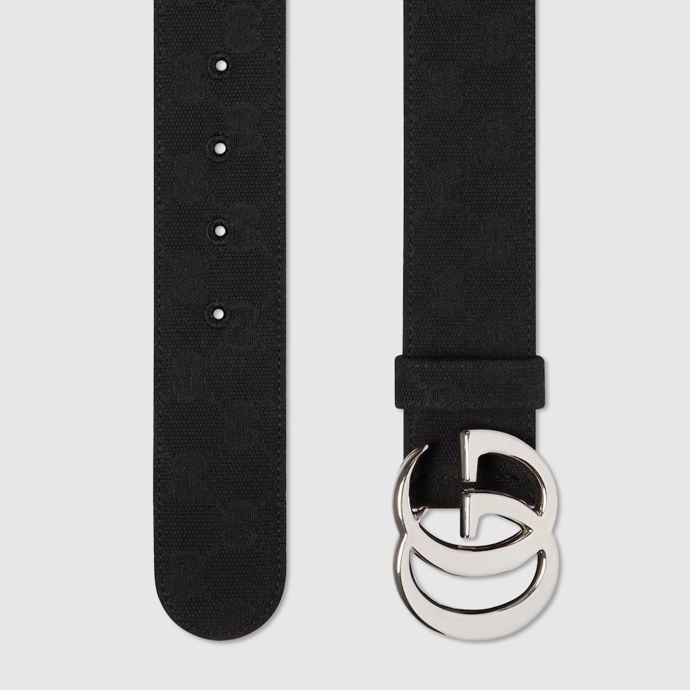 Cintura Marmont piatta in tessuto GG nero | GUCCI® CH