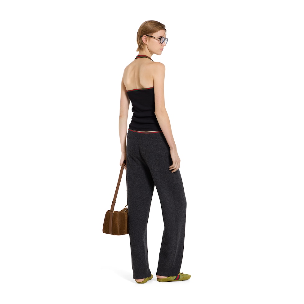 Heavy cotton rib tank top in black | GUCCI® US