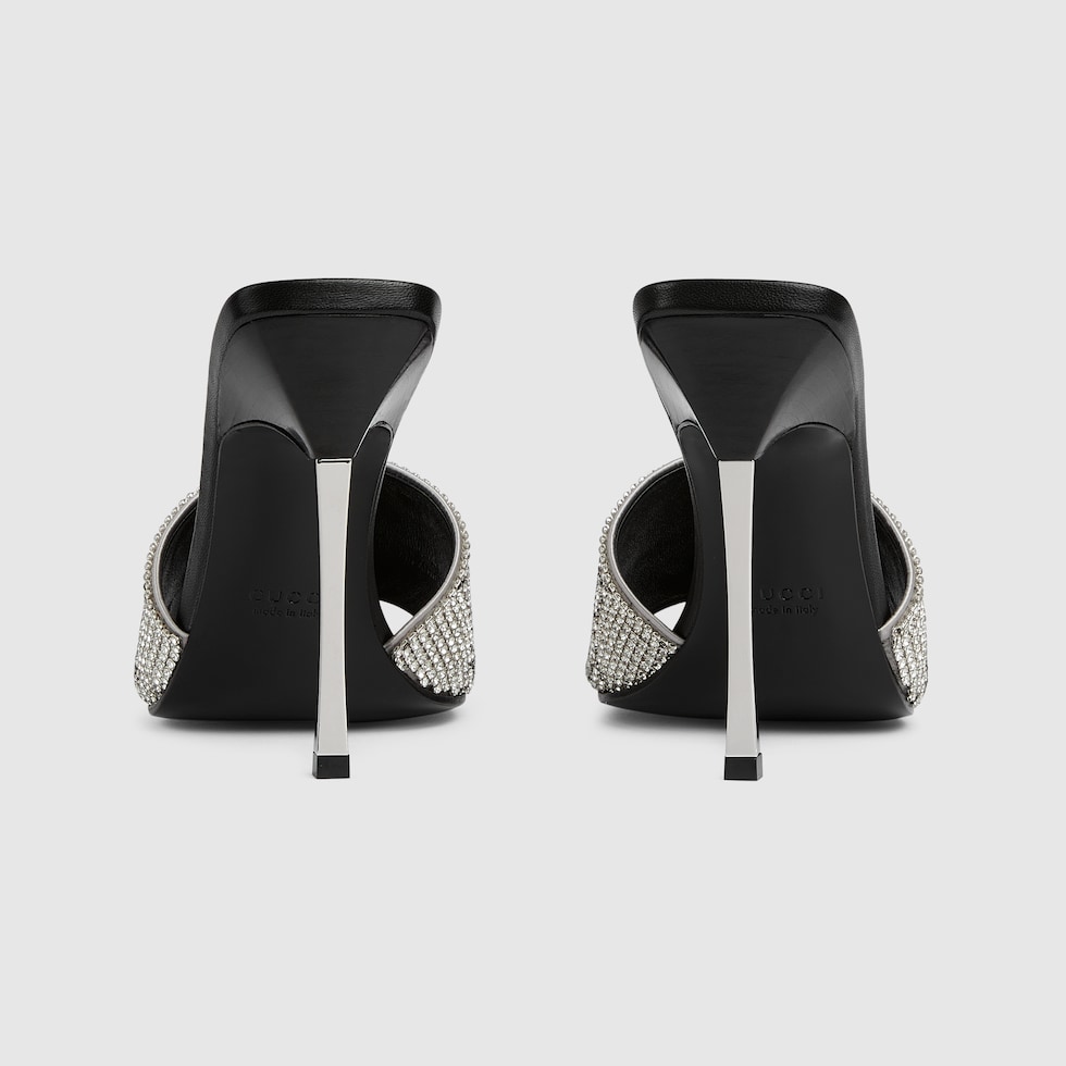 Women's crystal Bombshell slide sandal in grey GG crystal | GUCCI® US