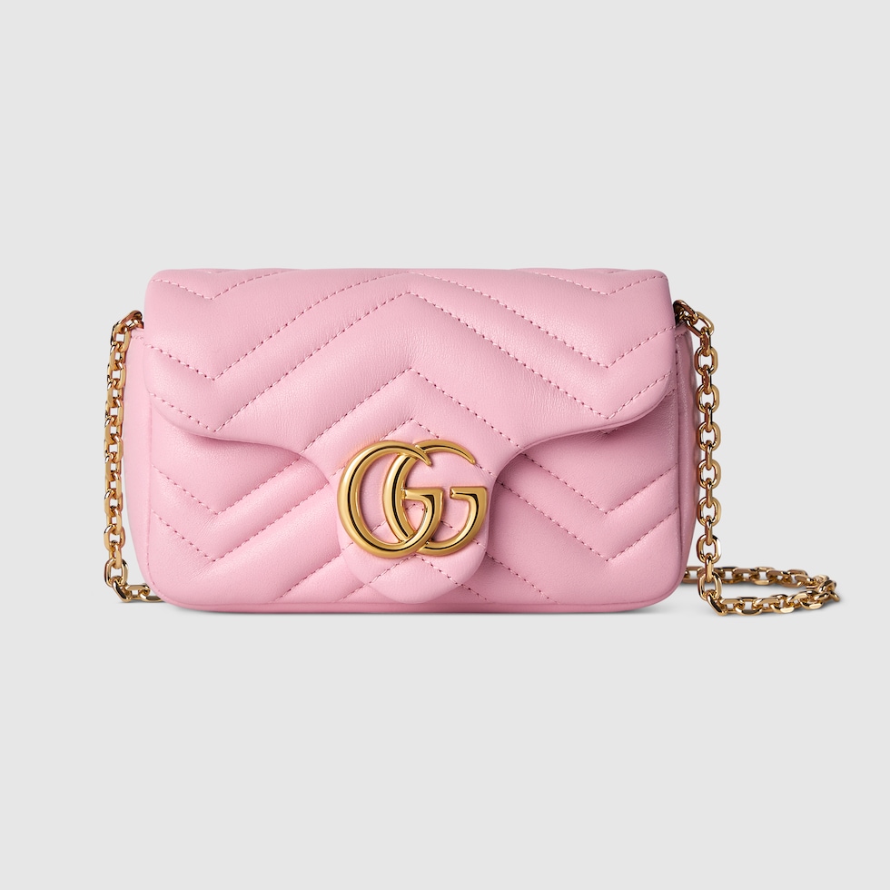 GG Marmont mini shoulder bag in light pink leather | GUCCI® NO