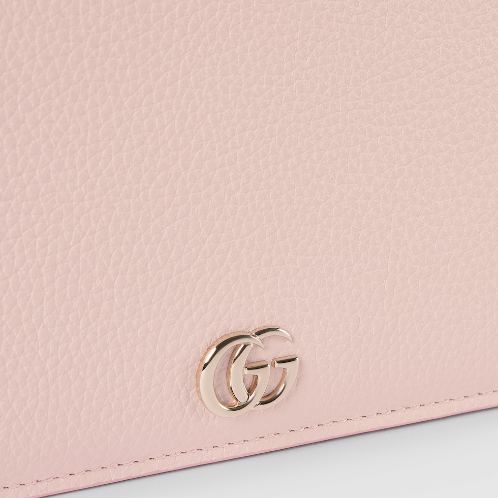 Bi-colour GG Marmont wallet on chain in pink and yellow leather | GUCCI® AU