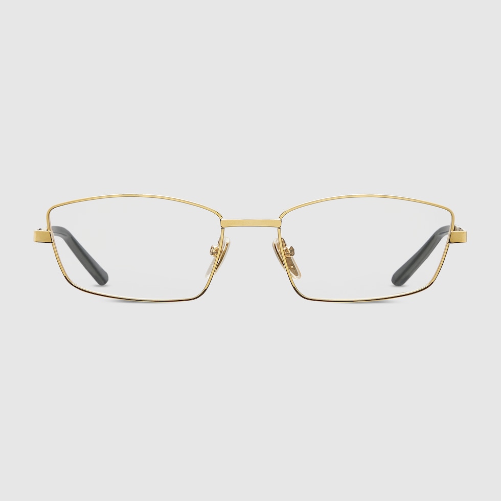 Rectangular optical frame in gold-toned | GUCCI® SG