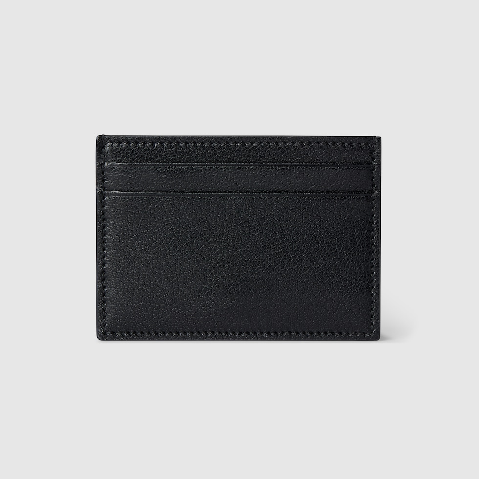 Lira card case in black leather | GUCCI® US