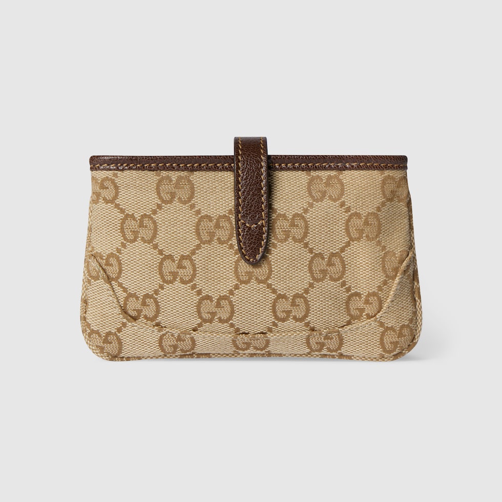 Gucci Jackie zip key pouch in sand and brown GG canvas | GUCCI® TR